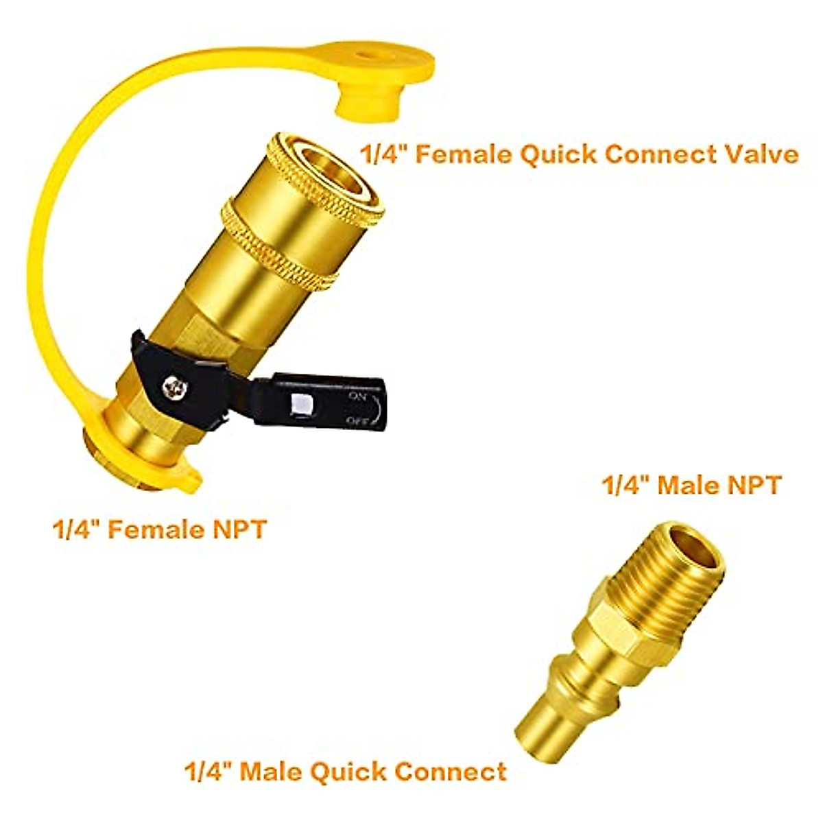 MCAMPAS Universal 1/4“ Propane Quick Connect Adapter Hose Assembly Kit for Gas Grills, Turkey Fryers, Fire Pit, Mr Heater.RV Equipment Etc to Conver Hose Extension