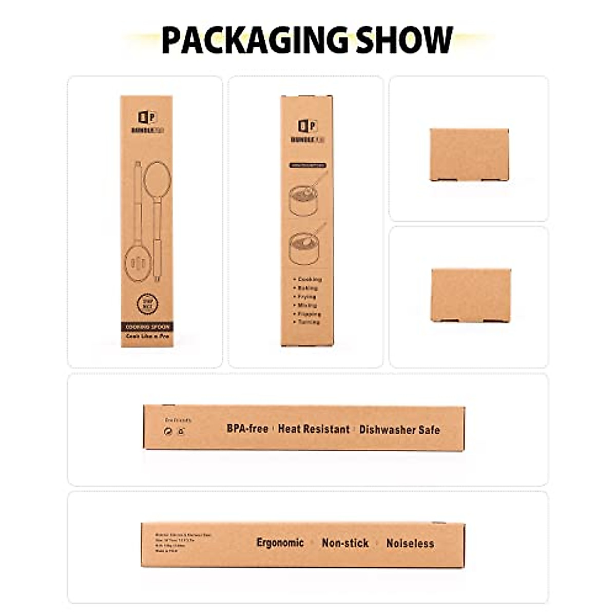 Pack of 2 Large Silicone Cooking Spoons,Non Stick Solid Basting Spoon,Heat-Resistant Kitchen Utensils for Mixing,Serving,Draining,Stirring (BLACK)