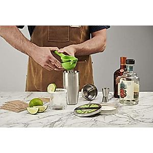 Margarita Cocktail Kit - Set of Rocks Glasses | Stainless Cocktail Shaker & Jigger | Citrus Squeezer | Rokz Lime Infused Margarita Salt | Recipe Cards. The Perfect Margarita Kit Gift Set!