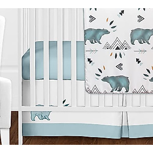 Sweet Jojo Designs Bear Mountain Watercolor Baby Boy Crib Bedding Set 11 Pieces