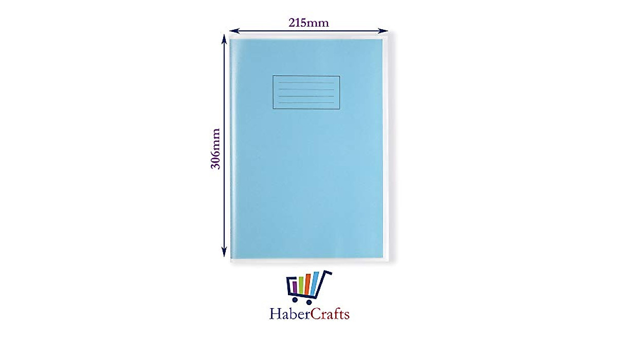Habercrafts A4 Clear Book Covers - Durable School Notebook Protectors