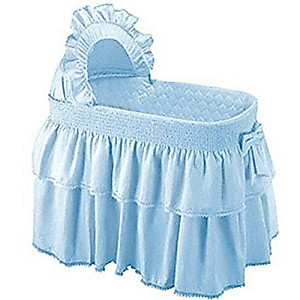 Babykidsbargains Paradise Rainbow Blue Bassinet Liner Skirt and Hood, 16"x32"