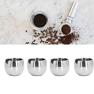 4Pcs Stainless Steel Coffee Cup, Coffee Mugs Camping Cup Double Walled Insulated Coffee Mug Reusable Metal Espresso Cup Mug Tea Cups