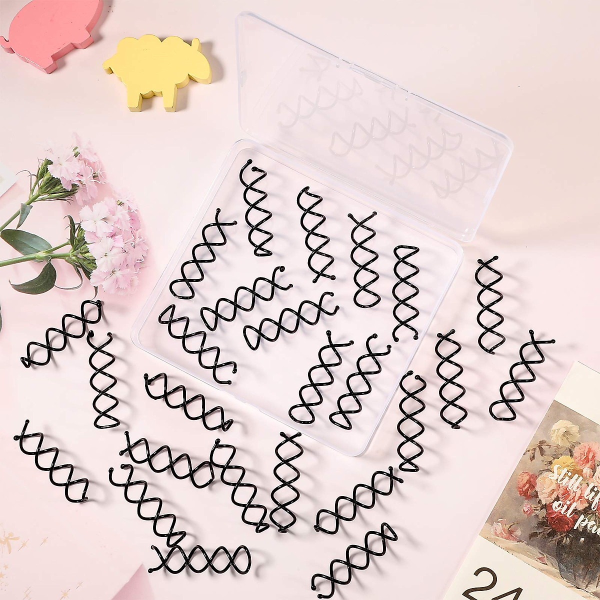 WILLBOND 25pc Spiral Hair Pins Non-scratch Round Clip Corkscrew Hair Pins Round Twist Screw Pins for Women Hair Style DIY