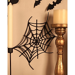 DN DECONATION Halloween Decorations Indoor Set, 24PCS Happy Halloween Banner Bundle, Halloween Garland Fireplace Mantel Decoration for Wall, Scary 3D Bat Spider Web for Spooky Party Home Office Decor