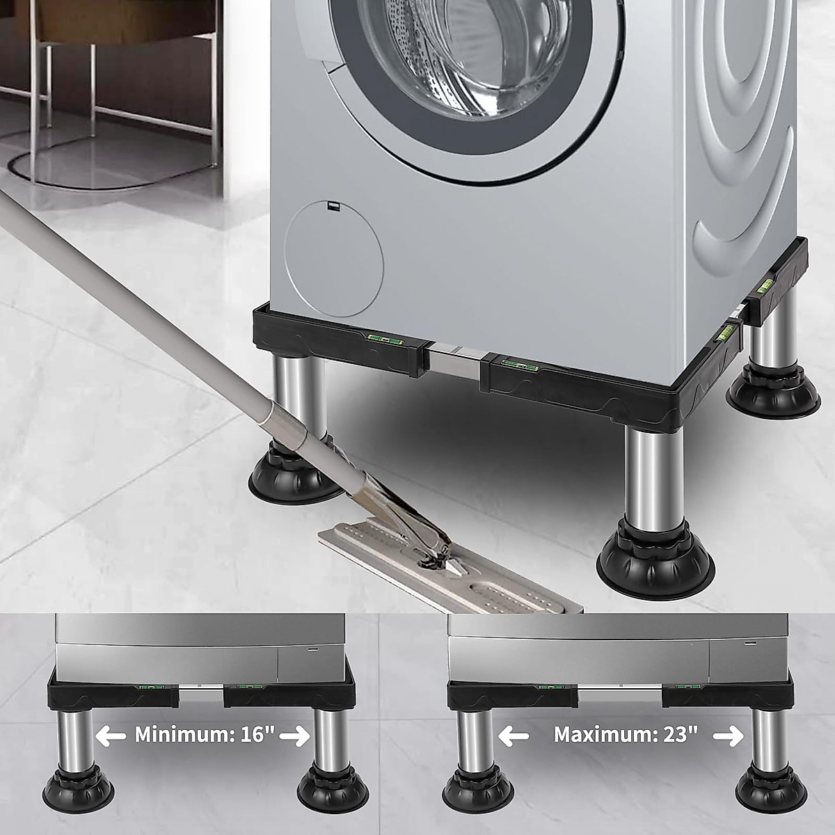 Nefish Mini Fridge Stand and Upgraded Washer and Dryer Stand Bundle