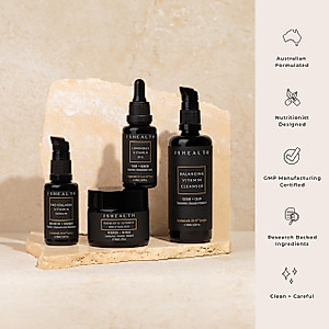 JSHealth 4-Step Vitamin Skincare System - Complete Skin Care Routine with Vitamin C Serum, Moisturizer, Face Oil, & Facial Cleanser