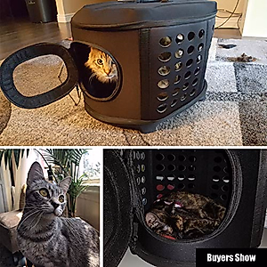 FRiEQ 23-Inch Large Hard Cover Pet Carrier - Pet Travel Kennel for Cats, Small Dogs & Rabbits