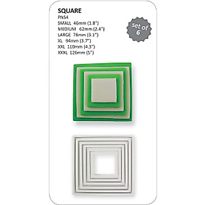 PME Square Cookie, Set of 6 Cutters, for Cake Decorating