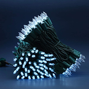 SWEET SHINE 200 Count Cool White LED Christmas Lights, 66 ft Green Wire UL Certified Commercial Grade LED Holiday String Light Set (Cool White)