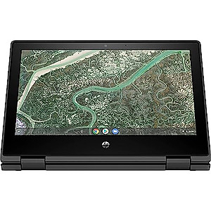 HP Chromebook 11 X360 G3 11.6'' HD 2-in-1 Touchscreen (8-Core MediaTek MT8183, 8GB RAM, 128GB Storage (64GB eMMC + 64GB SD Card), Stylus, Webcam, Wi-Fi) Flip, IST Pen, Chrome OS, Black (HP 11MK G3)