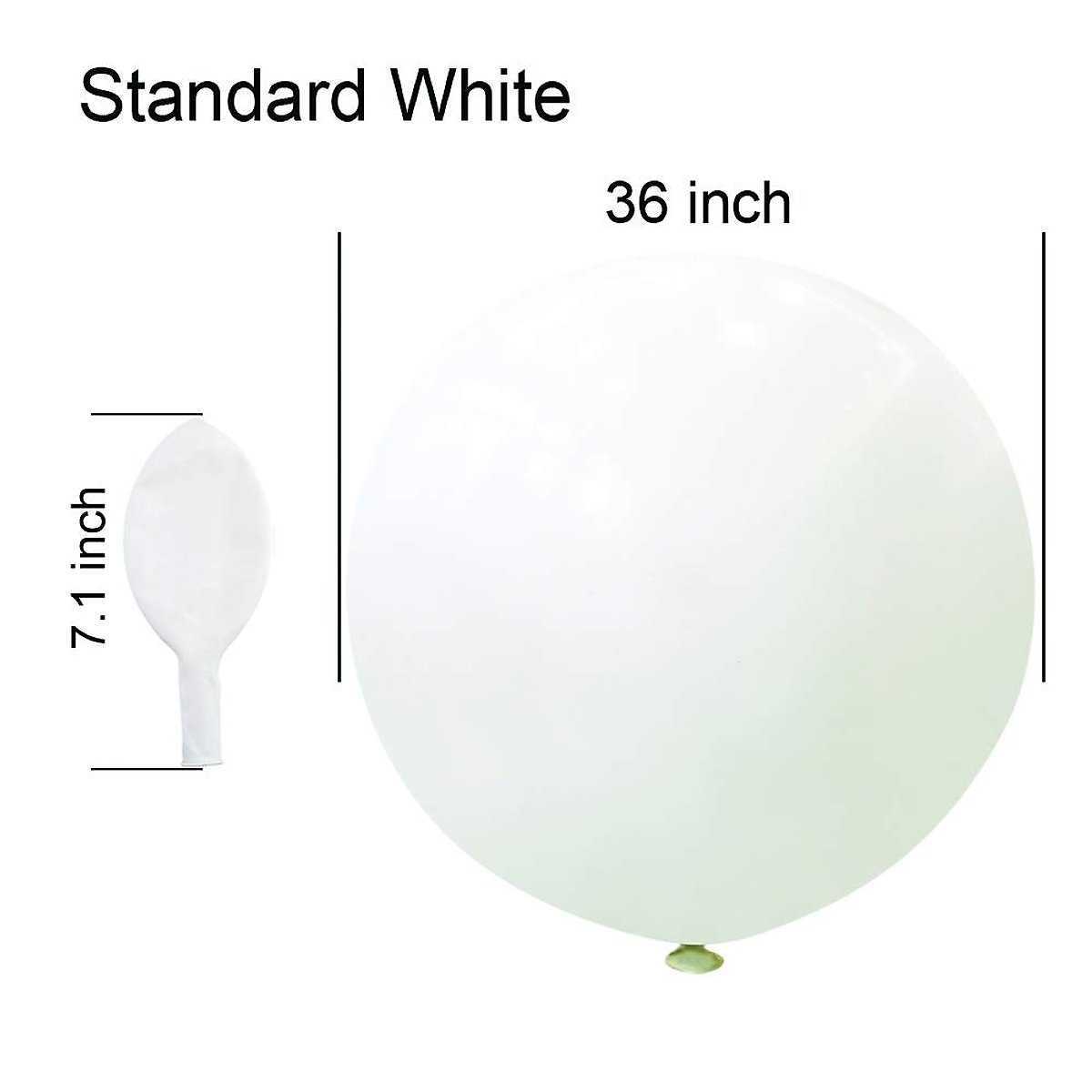 Neo LOONS 36 Inch Giant Latex Balloons, Standard White Round Balloons for Birthdays Weddings Receptions Festival Party Decoration, Pack of 5 Pcs