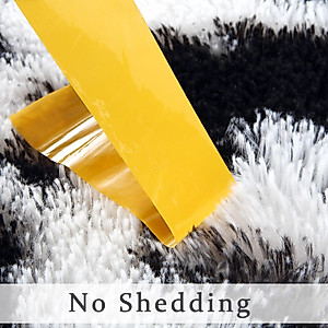 Zacoo 9x12 Rug Shag Rug for Living Room Shaggy Rug Kids Rug Plush Rug Cow Printed Carpet Bedroom Fluffy Rug Bedside Rug Soft Rug Non Skid Rug Modern Area Rug Large, Black/White 9'x12'