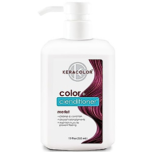 Keracolor Clenditioner MERLOT Hair Dye - Semi Permanent Hair Color Depositing Conditioner, Cruelty-free, 12 Fl. Oz.
