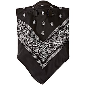 ATV TEK, Universal Bandana Style Dust Masks with Suspension Straps & 3D Nose Box - Black, XL