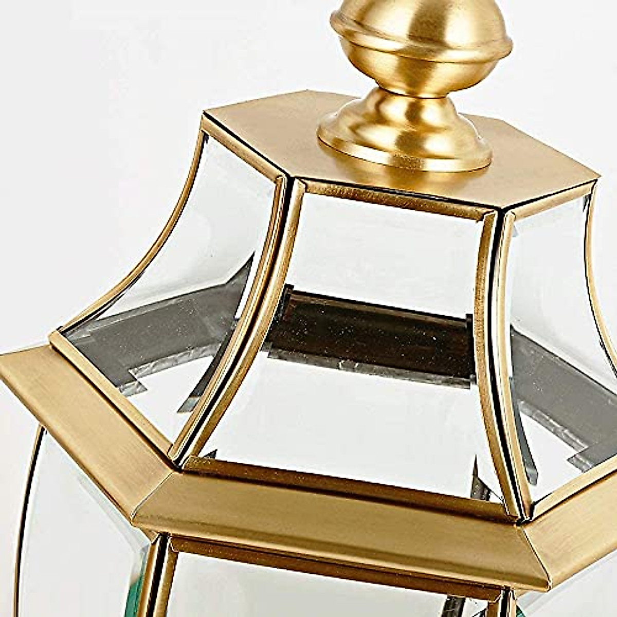 zeyujie Park Roadside Lawn Lamp American Mini Light Luxury Outdoor Column Lamp Full Bronze Waterproof Column Head Lamp Home Courtyard Fence Lamp Post Garden Decoration E27 Column Lamp