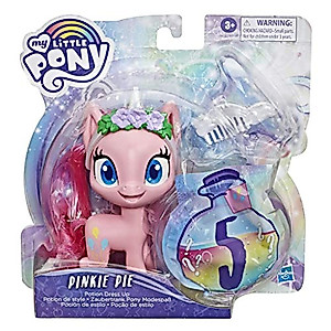 My Little Pony Pinkie Pie Potion Dress Up Figure -- 5-Inch Pink Pony Toy with Dress-Up Fashion Accessories, Brushable Hair and Comb