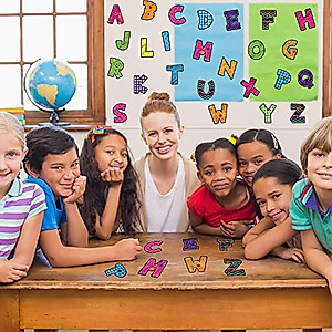 107 Pieces Bulletin Board Letters Chalkboard Letters Combo Alphabet Set Letters Number and Symbol Cutouts for Home Preschool Primary School Classroom Wall Decor, 5.51 x 5.51 Inches(Cartoon Style)