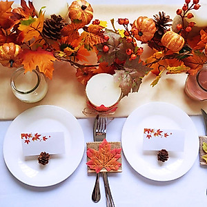 Winlyn Fake Fall Maple Leaf Garland Hanging Vine- 6 Feet - Artificial Berries Sunflower Pumpkin Autumn Decoration for Wedding Party Thanksgiving Dinner Fireplace Door Frame Doorway Backdrop Decor