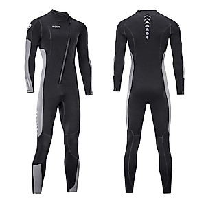 Men and Women Wetsuit 3mm Neoprene Diving Wet Suit with Front Zipper for Scuba, Surfing, Cold Water