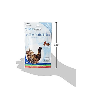 VetriScience Feline Furball Pro - Skin Supplement for Cats Aids Against Hairballs - Digestive Health & Comfort Support for Cats - Feline Skin & Coat Health Formula - 60 Chews