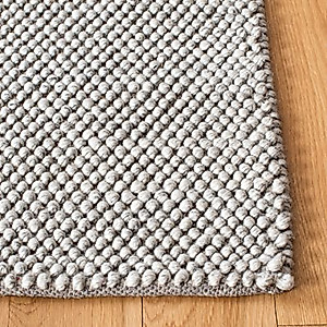SAFAVIEH Natura Collection Runner Rug - 2'3" x 7', Silver, Handmade New Zealand Wool, Ideal for High Traffic Areas in Living Room, Bedroom (NAT425G)