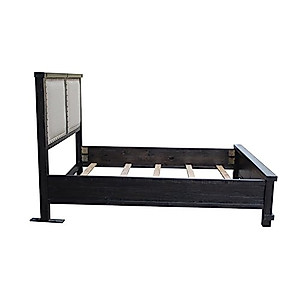 BOWERY HILL Modern California King Wood Upholstered Panel Bed in Espresso