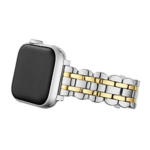 kate spade new york stainless steel band for 38/40/41mm apple watch series 1-6, color: silver/gold, silver