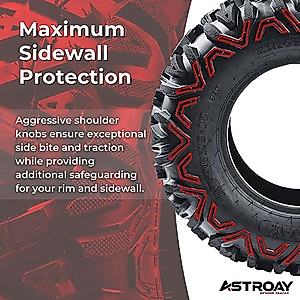 Astroay Knight 27 x 8-12 ATV/UTV All-Terrain Tire - Exceptional Traction and Control | Puncture & Abrasion Resistant | Optimal Grip for Enhanced Maneuverability Off-Roading