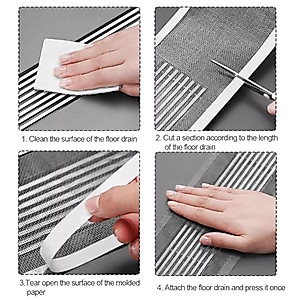 Disposable Shower Drain Cover,Disposable Shower Drain Hair Catcher,Cutable Mesh Shower Drain Cover,DIY Floor Drain Shower Drain Screen with Removal Tool,for Bathroom,Laundry,Bathtub,Kitchen,Sink