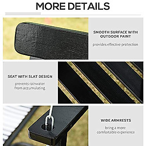 Outsunny 2-Seater Hanging Porch Swing Patio Swing Outdoor Swing Bench with Chains for Garden, Yard, Deck & Balcony, 440lbs Weight Capacity, Black