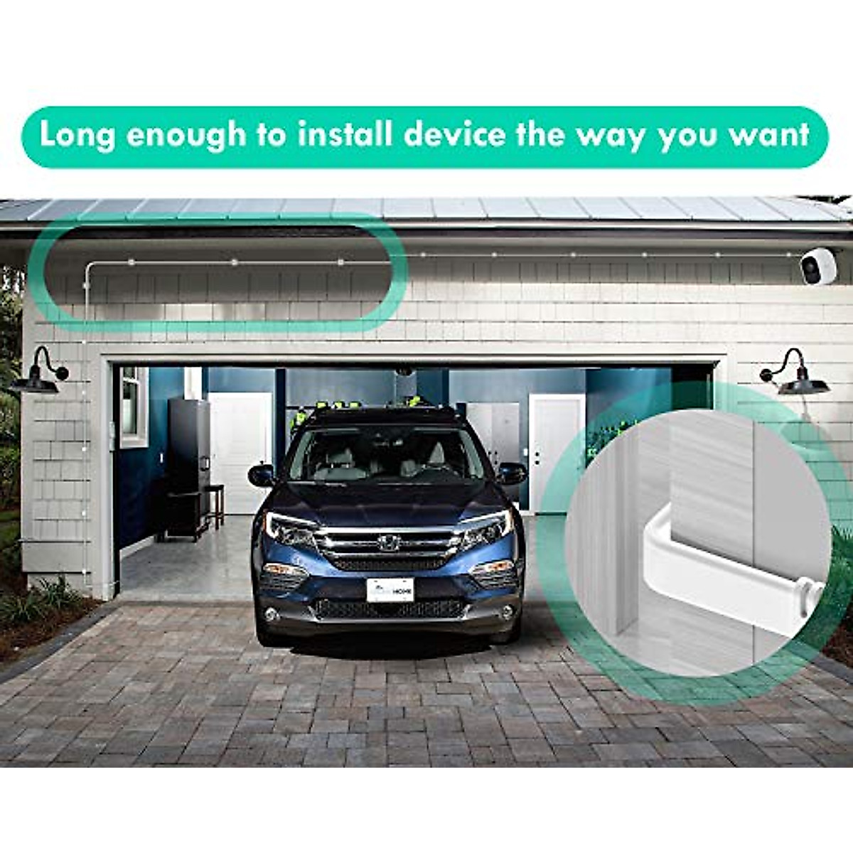 Itramax 30 Feet Right Angled Micro USB Power Cable with QC 3.0 Charger Brick,Power Supply Adapter and Charging Cord,Outdoor Quick Charger Compatible for Arlo Pro,Arlo Pro 2,Arlo Go,Arlo Security Light