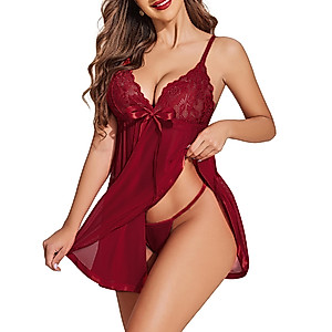 Avidlove Sexy Lingerie for Women Babydoll Sleepwear Strap Chemise Nightwear Sleepwear