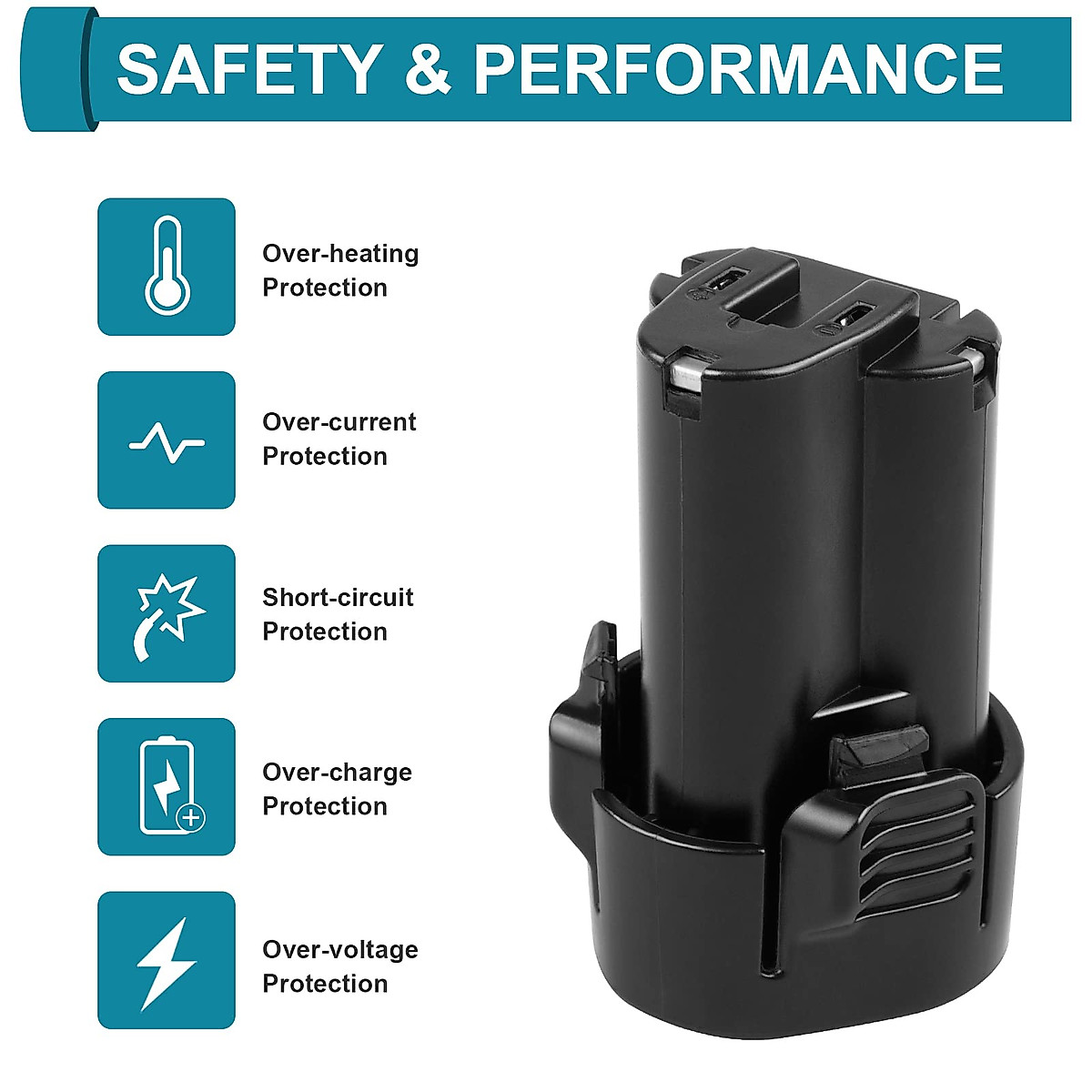 Futurebatt [2Pack] High-Output 3500mAh 10.8V Battery for MAKITA 10.8-Volt Drill Tools Battery BL1013 BL1014 DF030D DF330D 194551-4 194550-6 195332-9