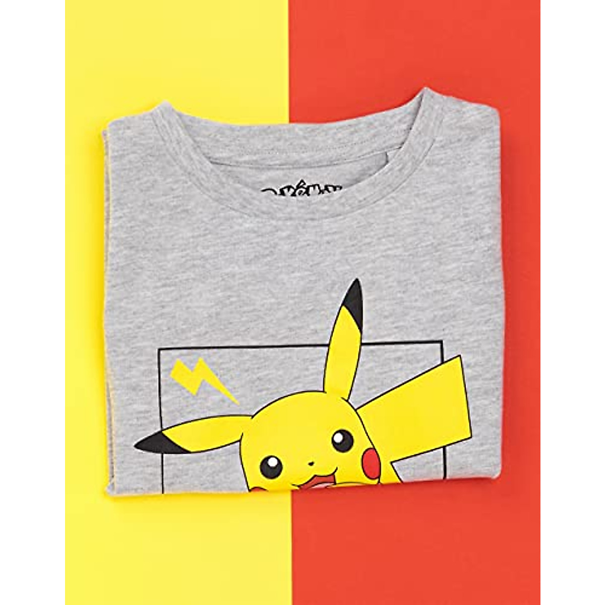 Pokemon T-Shirt for Boys | Kids Girls Pikachu Grey Character Top | r Clothing Merchandise 9-10 Years