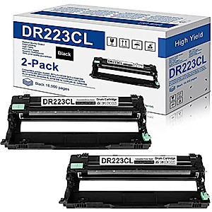 2-Pack DR223CL Drum Unit Black: Replacement for Brother DR223CL DR223 DR-223 use with MFC-L3770CDW MFC-L3750CDW HL-L3230CDW HL-L3290CDW HL-L3210CW MFC-L3710CW Printer Ink