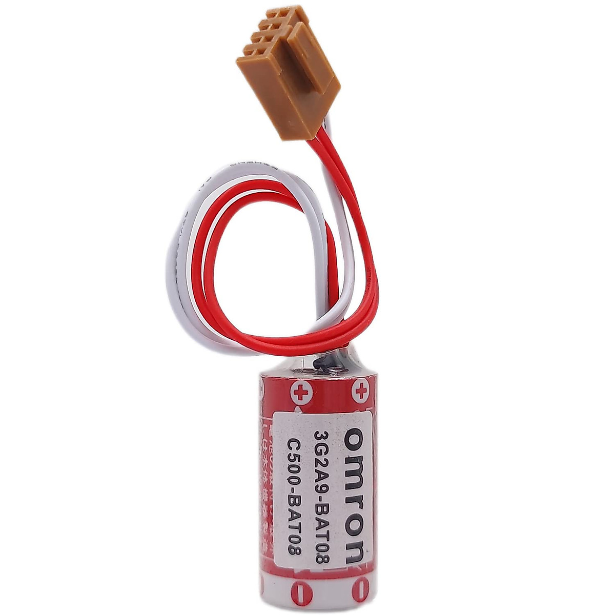 DCYNXC 5-Pieces ER17/33 (2/3A 3.6V) Replacement Battery for Omron 3G2A9-BAT08 C500-BAT08 PLC Battery with Brown JAE2.5mm-4P Plug