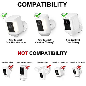 Gutter Mount for Ring Spotlight Cam Plus/Pro (Battery), Weatherproof Metal Mount Bracket for Your Ring Security Camera (White)