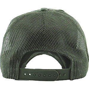 Funky Junque Distressed Trucker Dad Hat - Olive