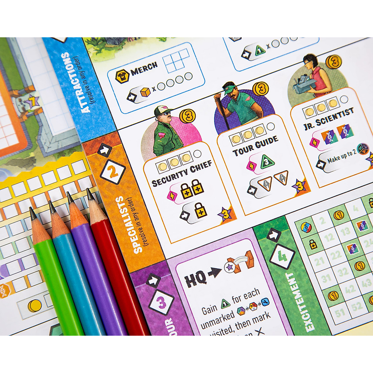 Dinosaur Island Rawr and Write Board Game - Build Your Dino Theme Park! Strategy Game, Fun Family Game for Kids and Adults, Ages 10+, 1-4 Players, 30-45 Minute Playtime, Made by Pandasaurus Games