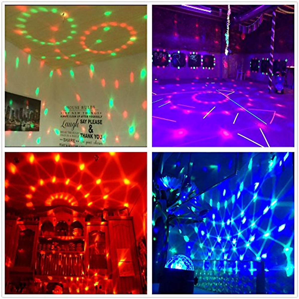 Disco Ball Disco Lights-COIDEA Party Sound Activated Storbe Light With Remote Control DJ Lighting,Led 3W RGB Light Bal, Dance lightshow for Home Room Parties Kids Birthday Wedding Show Club Pub