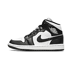 Nike Women's WMNS Air Jordan 1 Mid Trainers, Black, Electric Green, White, 6.5 Women