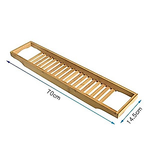 ZLXDP Bathtub Rack Tray Bathroom Storage Rack Bath Bridge Multi-Function for Book Organizer Wine Glass Shelf