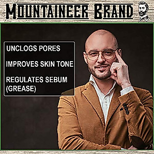 Mountaineer Brand Bald Head Care Detox Mask for Men | All Natural Exfoliator & Moisturizer with Bentonite Clay & Charcoal | Step 5 Head, Face, Skin Cleansing Mask for Soft Fresh Skin | Unscented 4oz