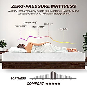 Dopinmin Twin Size 10 Inch Gel Memory Foam Mattress Medium-Firm Mattress for Pressure Relief & Cooler Sleep, Mattress for Kid Young Adults, CertiPUR-US Certified, Bed in a Box