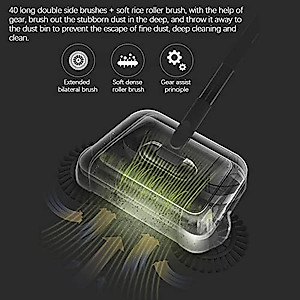 MIANHT Hand Push Sweeper - Home Sweeping Mopping Machine Vacuum Cleaner, Upgrade Soft and Thick Brush & Microfiber Mop, Cleaning Sweeper Tool Sweeping Robot