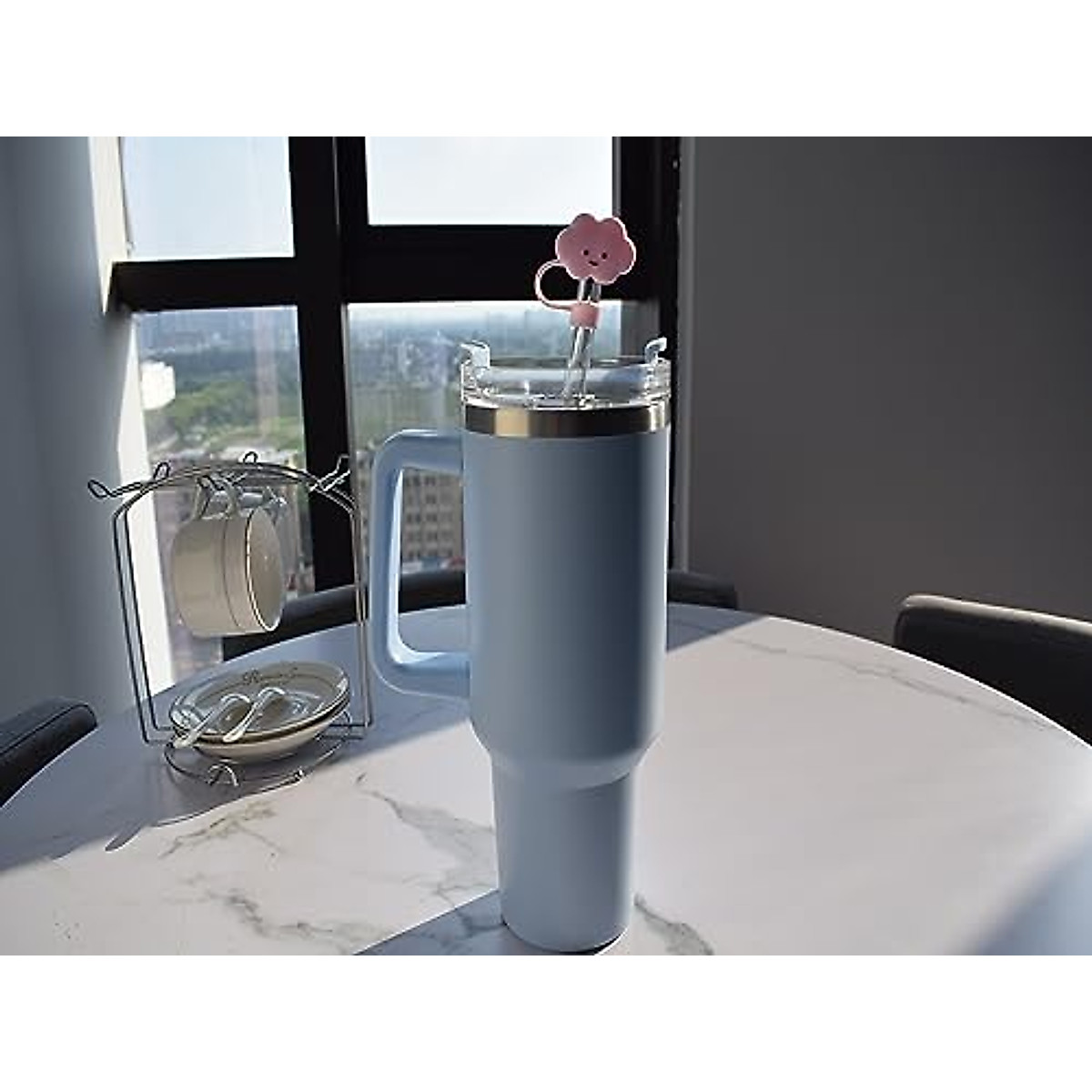 3 Pack Straw Covers Cap for Stanley Cup Accessories, 10mm Cute Silicone Straw Topper for Stanley 30&40 Oz Tumbler, Reusable Drinking Straw Tips Lids for 10mm Straws, Dust-Proof Straw Protectors