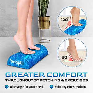 Yes4All Half Round EVA Foam Roller for Physical Therapy, Medium Density 12/18/24/36 inch Foam Rollers for Muscle Massage - Blue - 12 inch