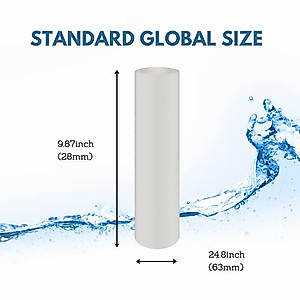 Hydraira 4-Pack 1 Micron 9.87” x 2.5” Sediment Water Filter Replacement Cartridge for Any Standard RO unit | Whole House RO System | Whole House Sediment Filtration CG9870001