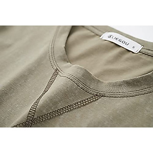 KLIEGOU Men's T-Shirts - Elasticity Cotton Crew Neck Tees 2166 ArmyGreen